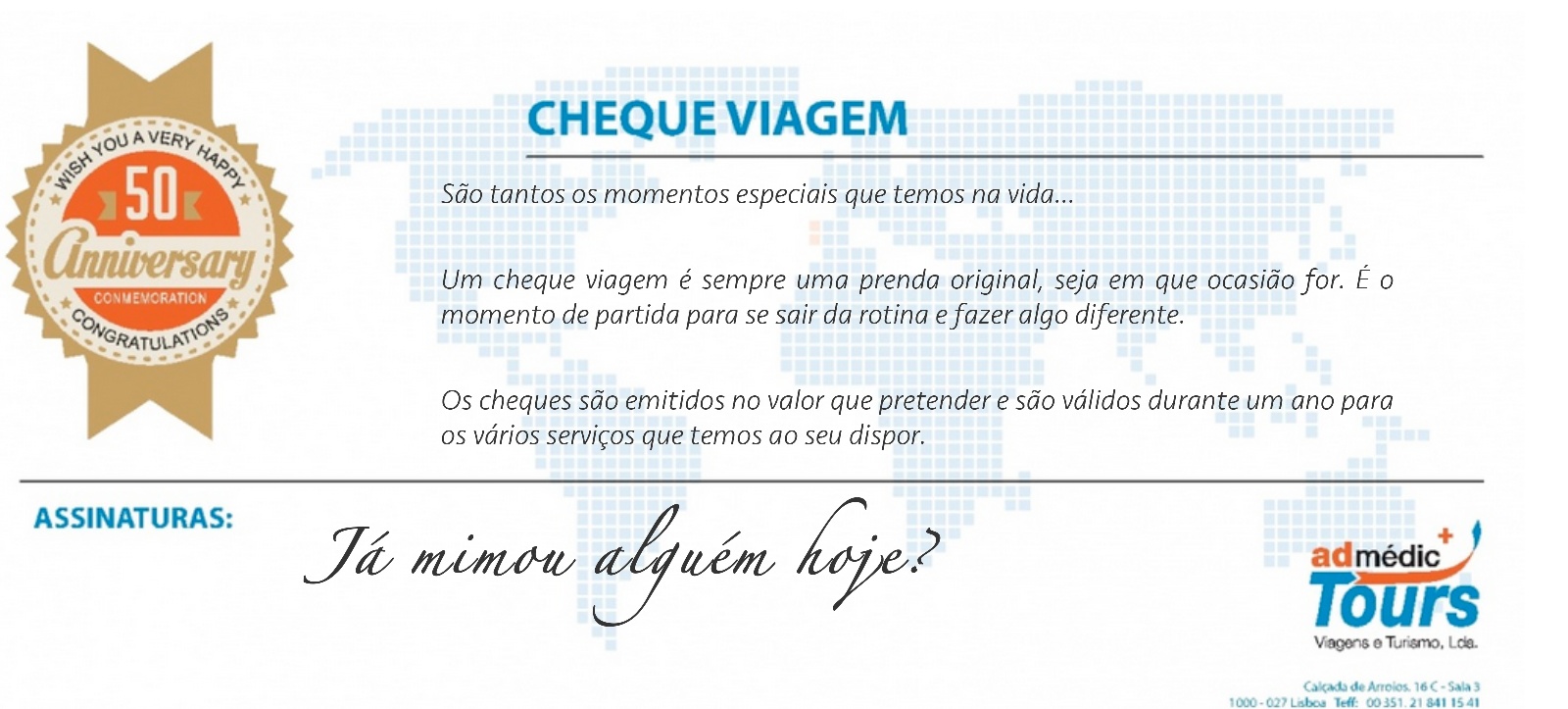 Cheque Viagem | Admedic Tours